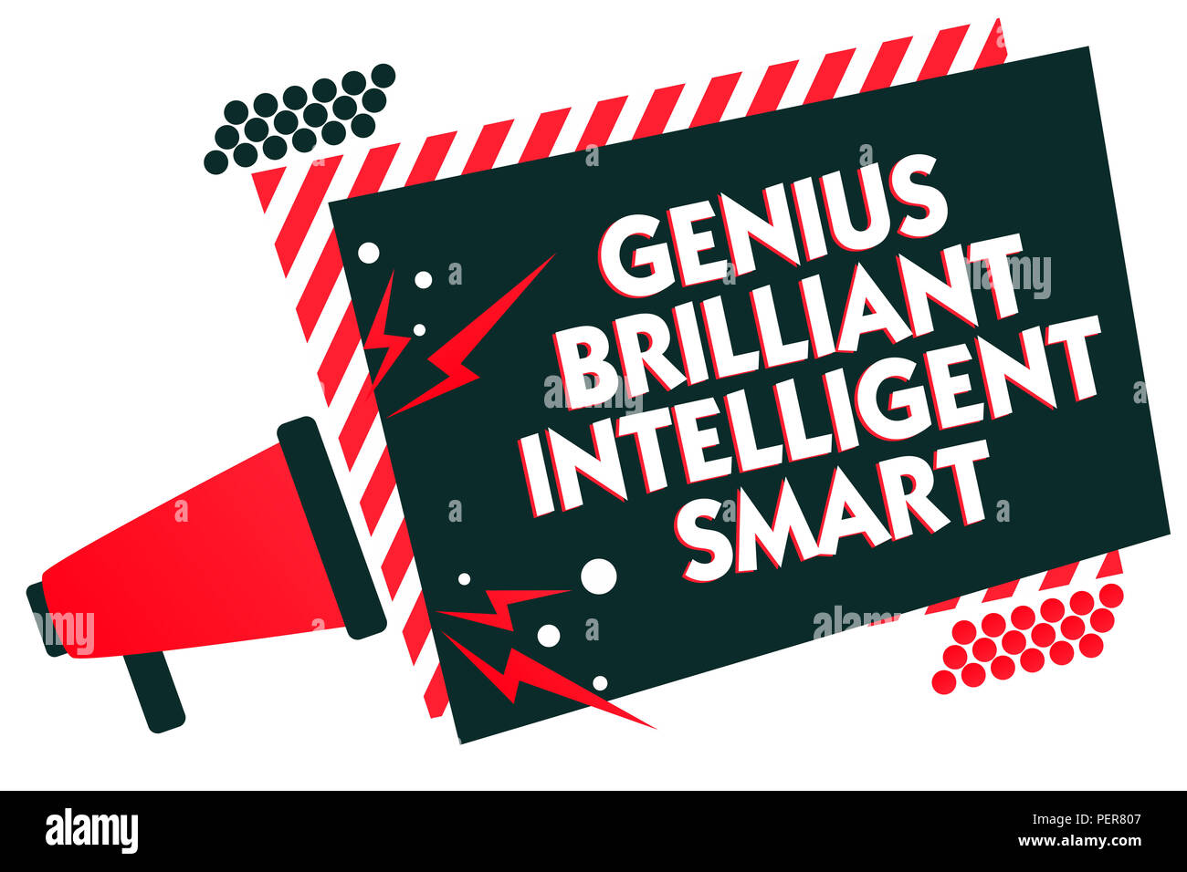 Handwriting text writing Genius Brilliant Intelligent Smart. Concept ...