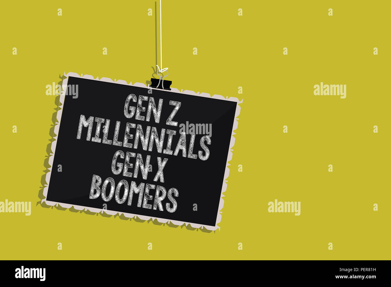 Handwriting text Gen Z Millennials Gen X Boomers. Concept meaning ...