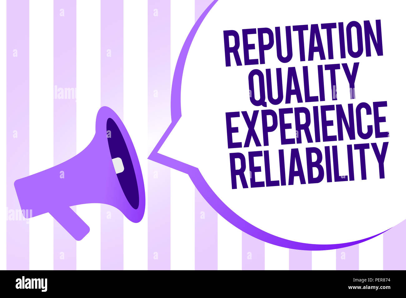 Writing note showing Reputation Quality Experience Reliability ...