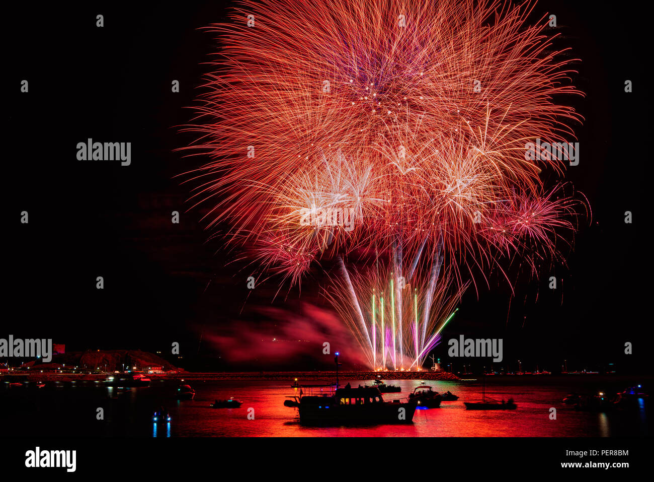 Fireworks in Plymouth during the 2018 National Firework Championships ...