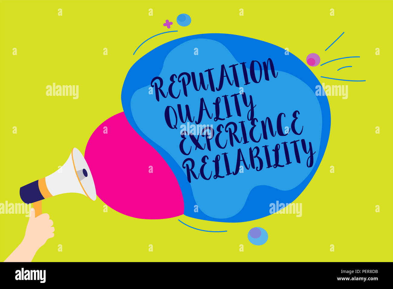 Text sign showing Reputation Quality Experience Reliability. Conceptual ...