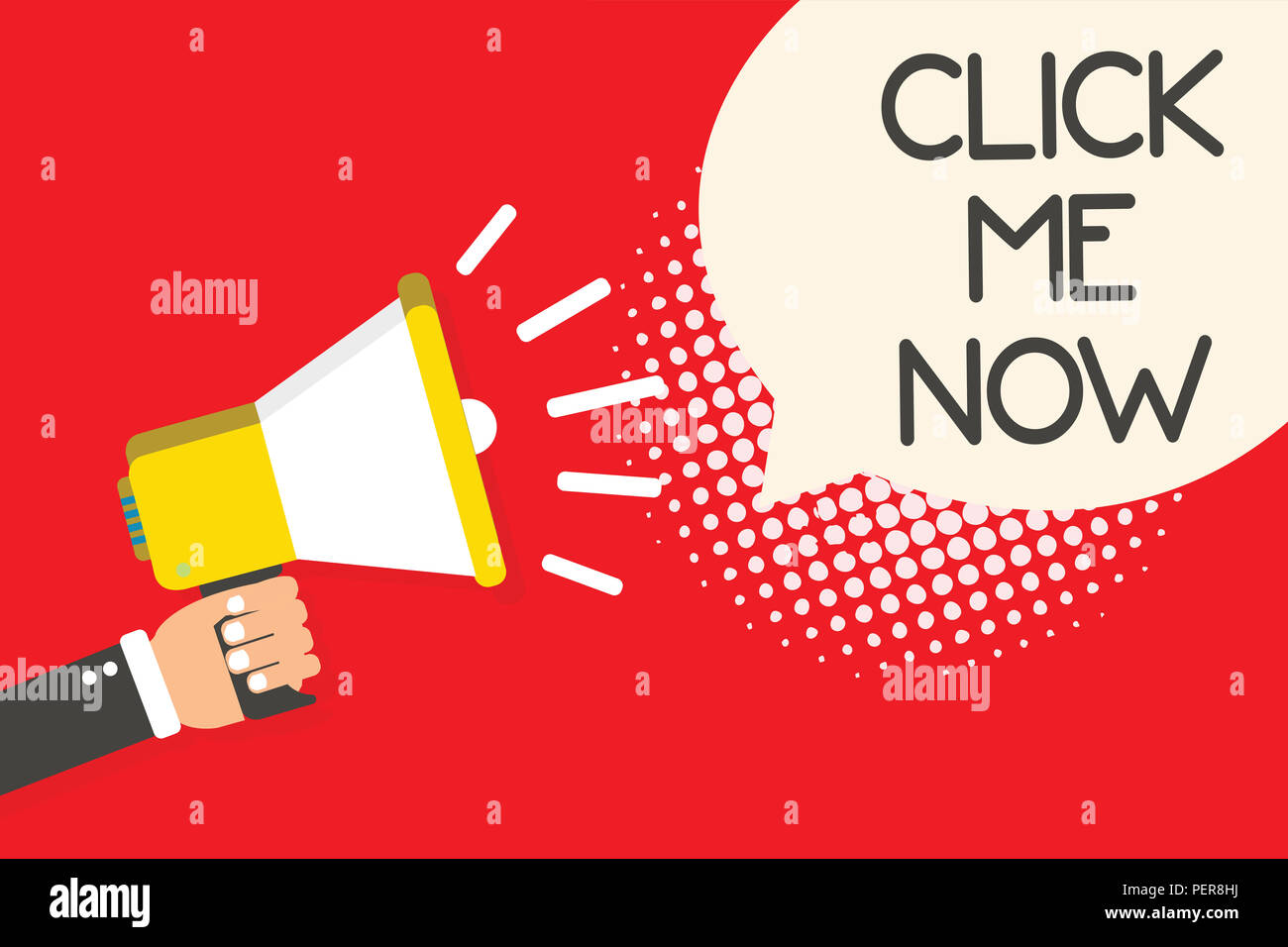 Text sign showing Click Me Now. Conceptual photo Internet helping desk ...