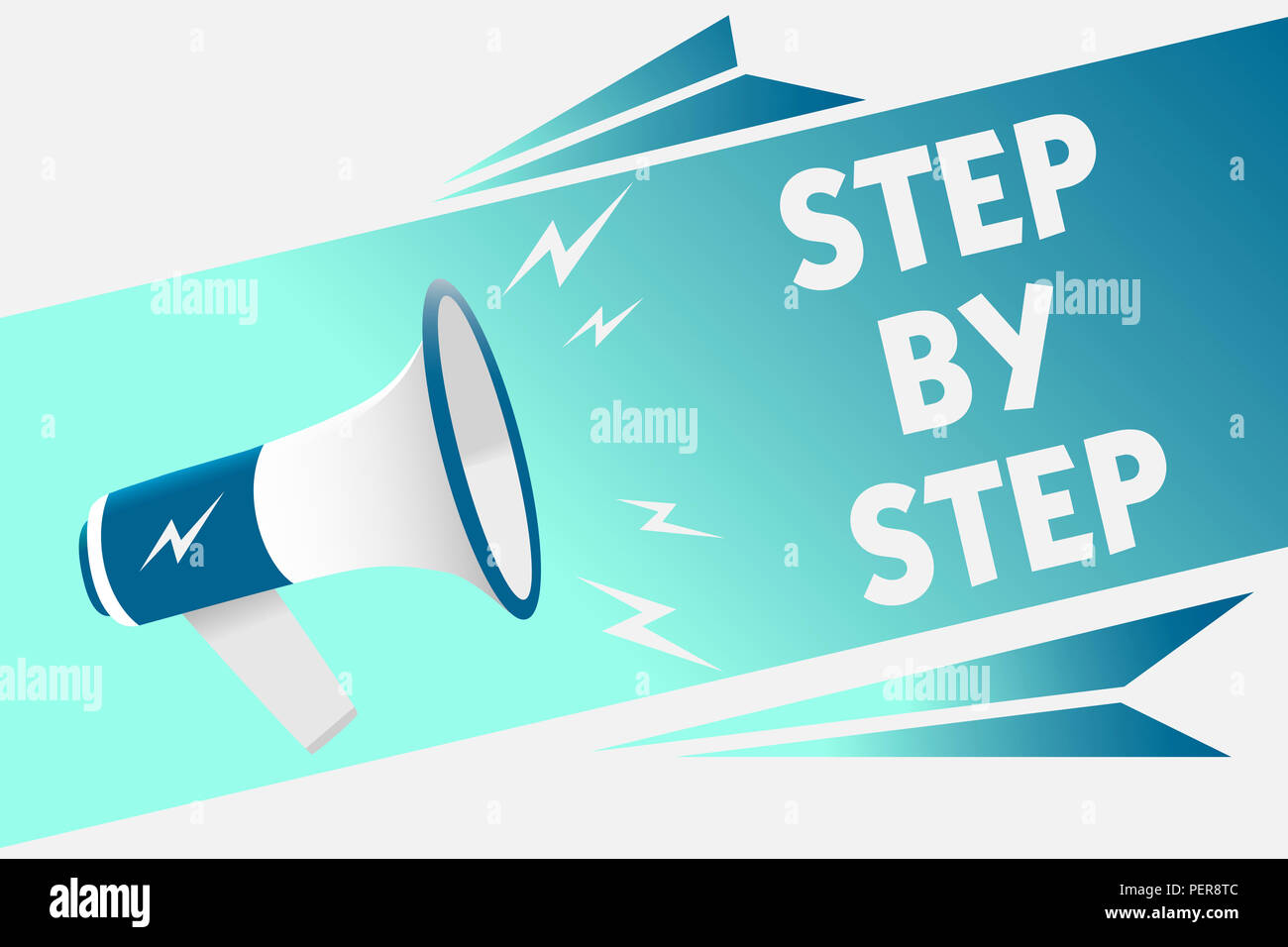 Handwriting text Step By Step. Concept meaning Slow progress Road to ...