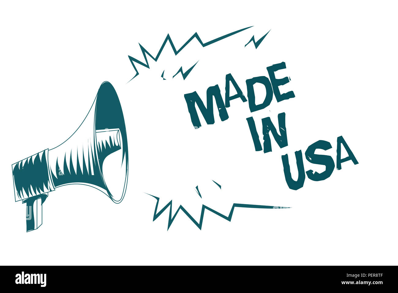 Text sign showing Made In Usa. Conceptual photo American brand United ...