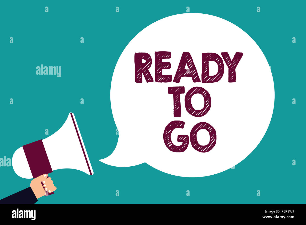 Text sign showing Ready To Go. Conceptual photo Are you prepared for ...