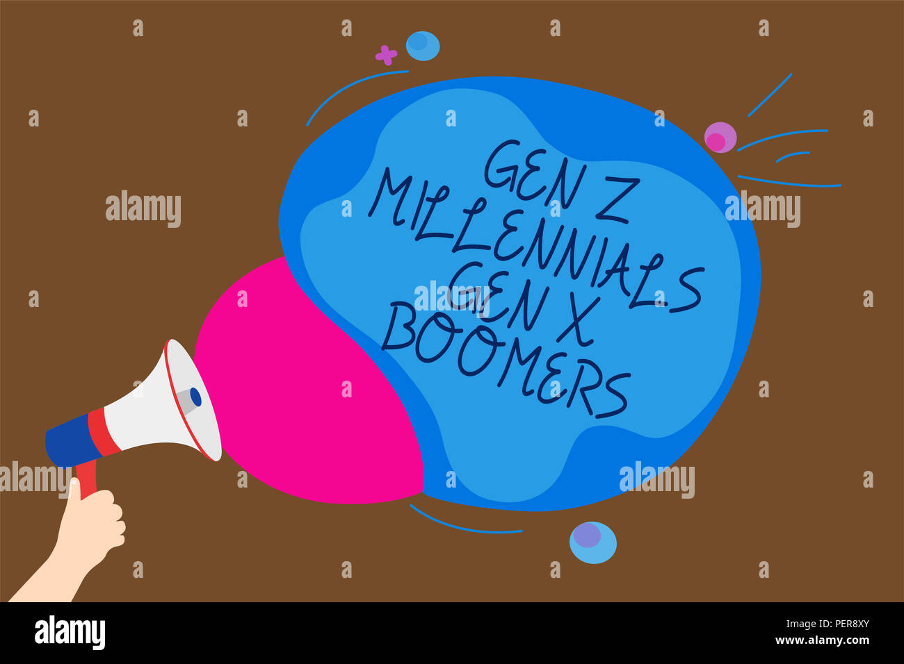 Conceptual hand writing showing Gen Z Millennials Gen X Boomers ...