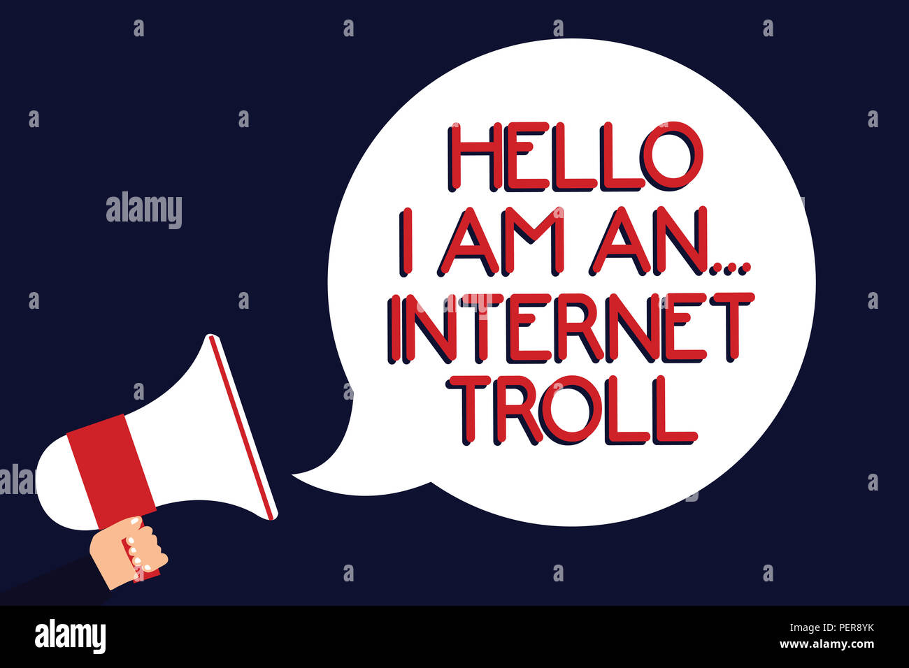Writing note showing Hello I Am An ... Internet Troll. Business photo ...