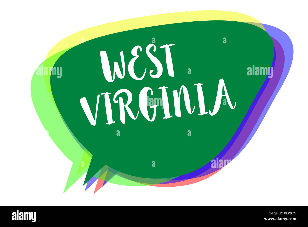 Writing note showing West Virginia. Business photo showcasing United ...