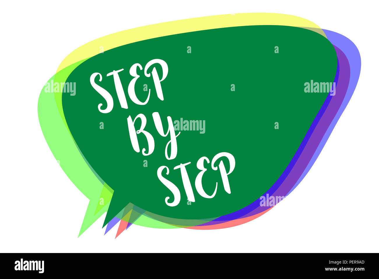 Writing note showing Step By Step. Business photo showcasing Slow ...