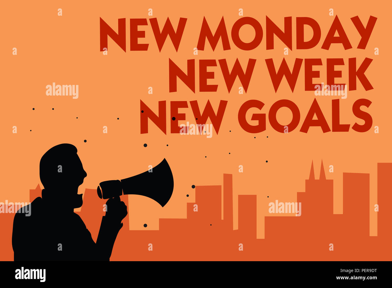 Text sign showing New Monday New Week New Goals. Conceptual photo Be ...