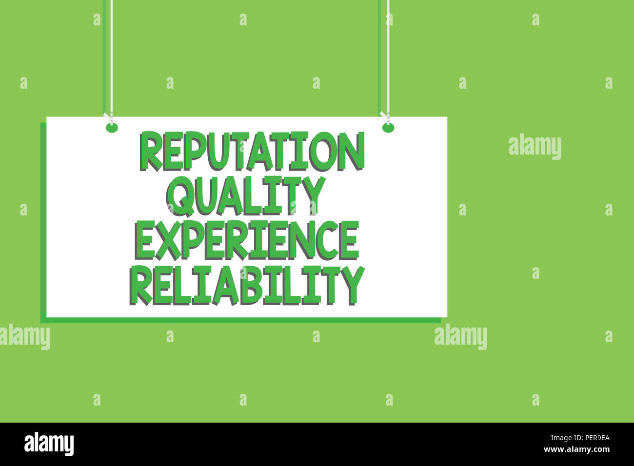 Handwriting text Reputation Quality Experience Reliability. Concept ...