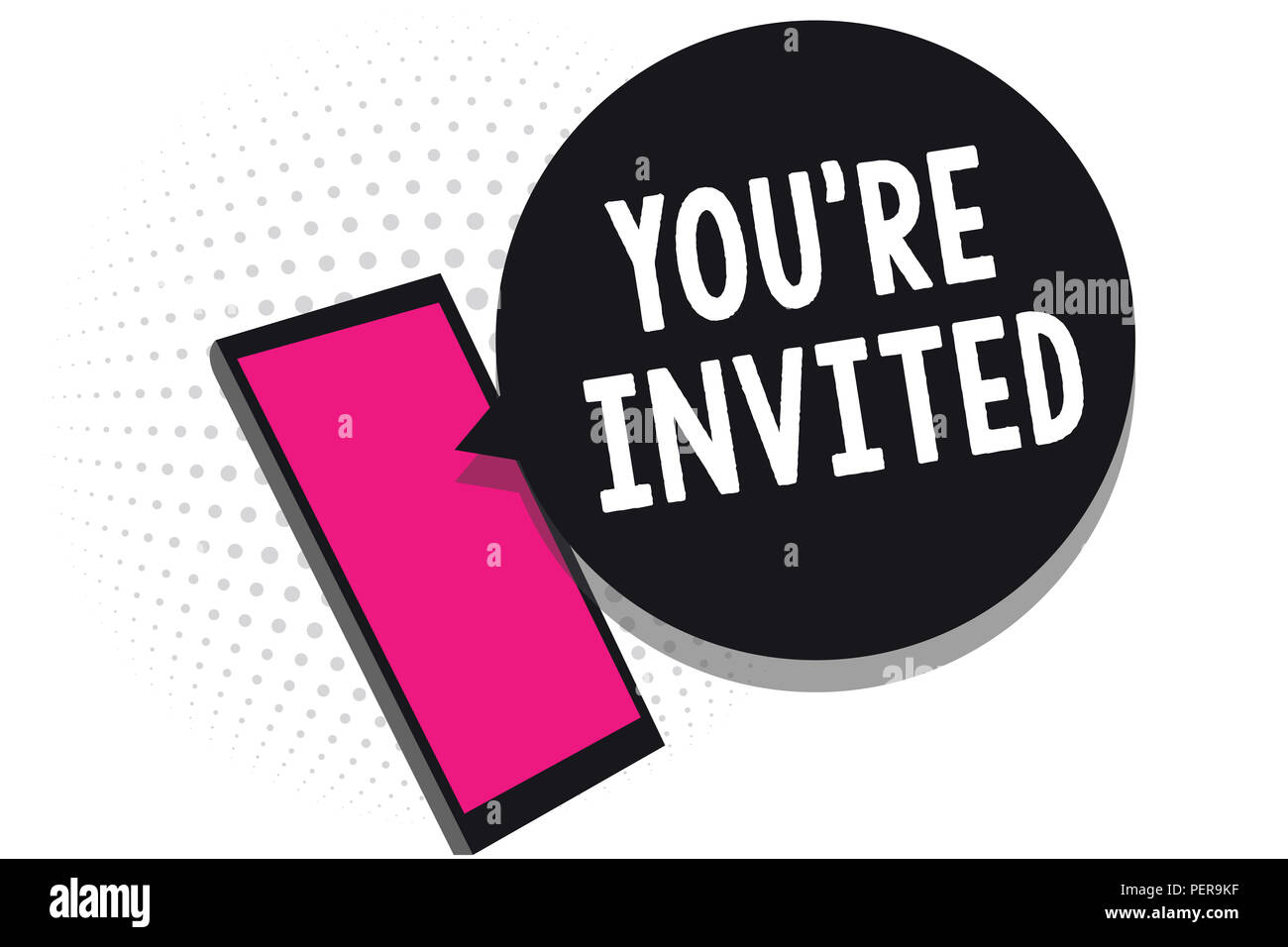 Text sign showing You re are Invited. Conceptual photo Please join us ...