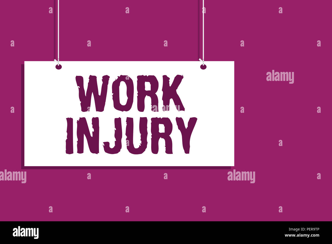 Handwriting text writing Work Injury. Concept meaning Accident in job ...