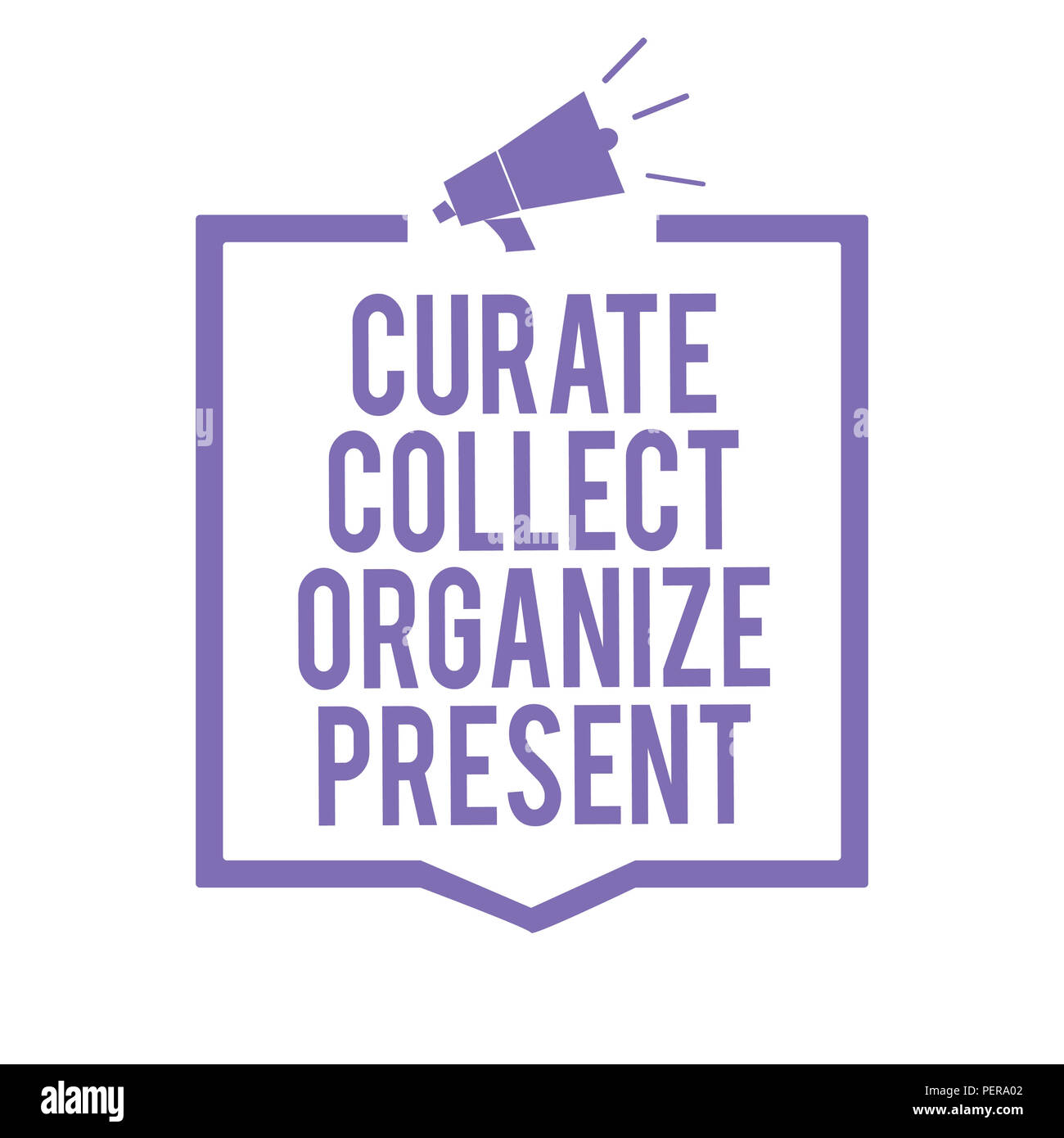 Handwriting text writing Curate Collect Organize Present. Concept ...
