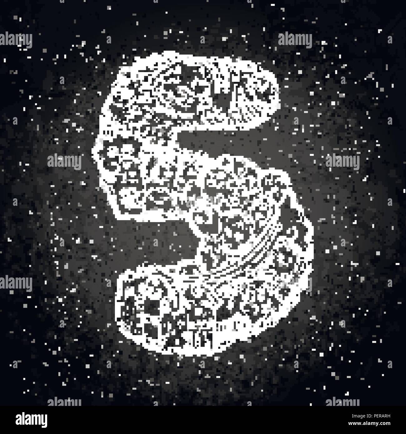 Number Five. Hand drawn doodled kids numbers. Cute monstred numbers ...