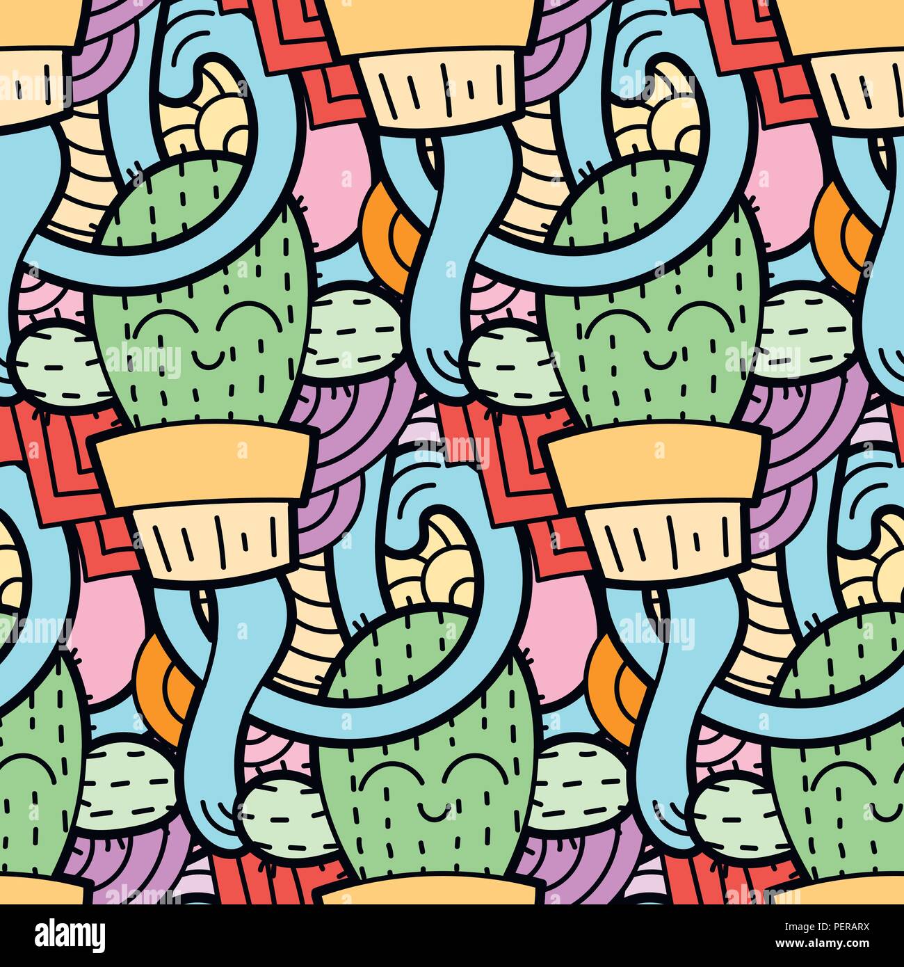 Funny doodle monsters seamless pattern for prints, designs and coloring ...