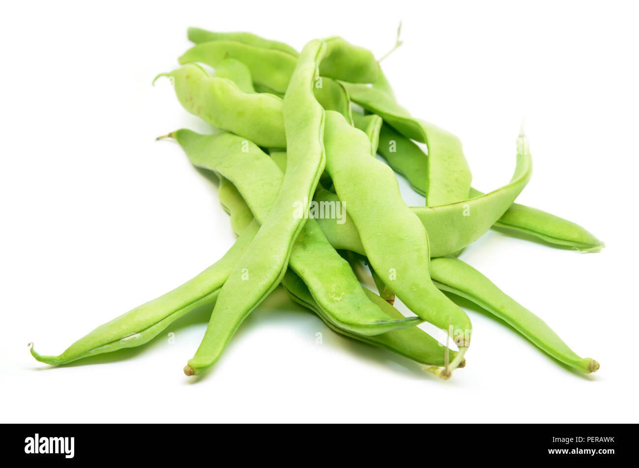 Fresh green hyacinth beans isolated on a white background Stock Photo ...