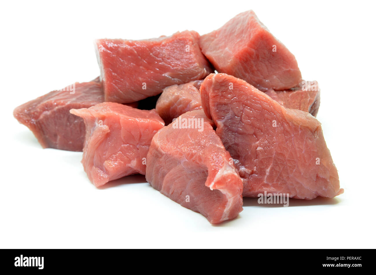 Raw beef meat isolated on white background Stock Photo - Alamy