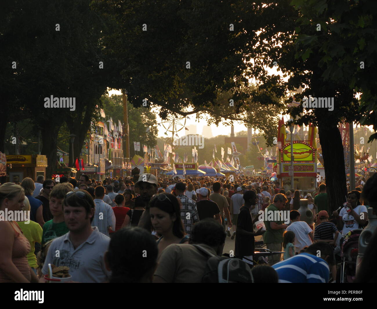 People watching at dusk at the Minnesota State Fair Stock Photo - Alamy