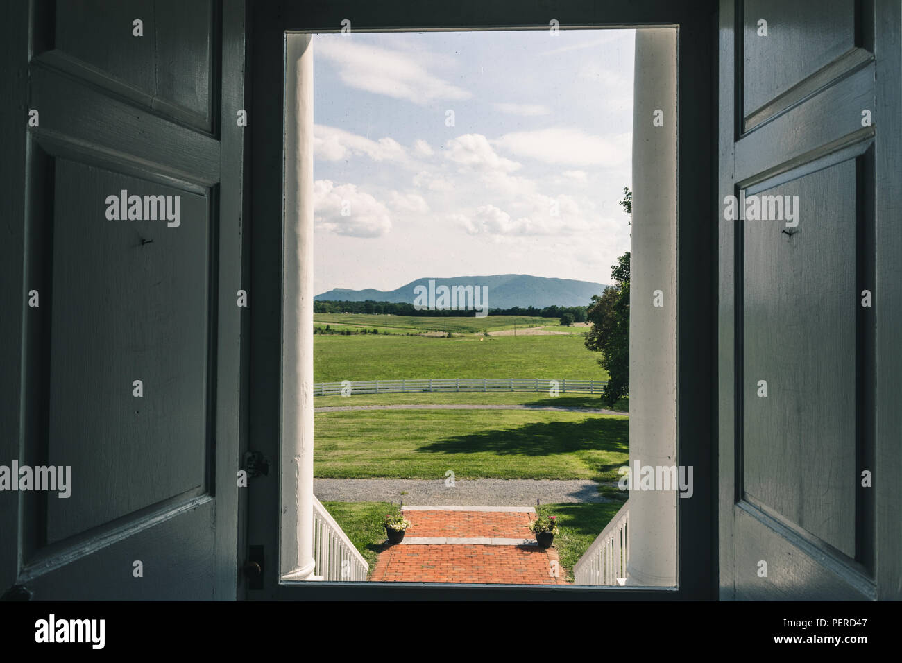 A view of Massanutten mountain from the front door of the Bell Grove ...