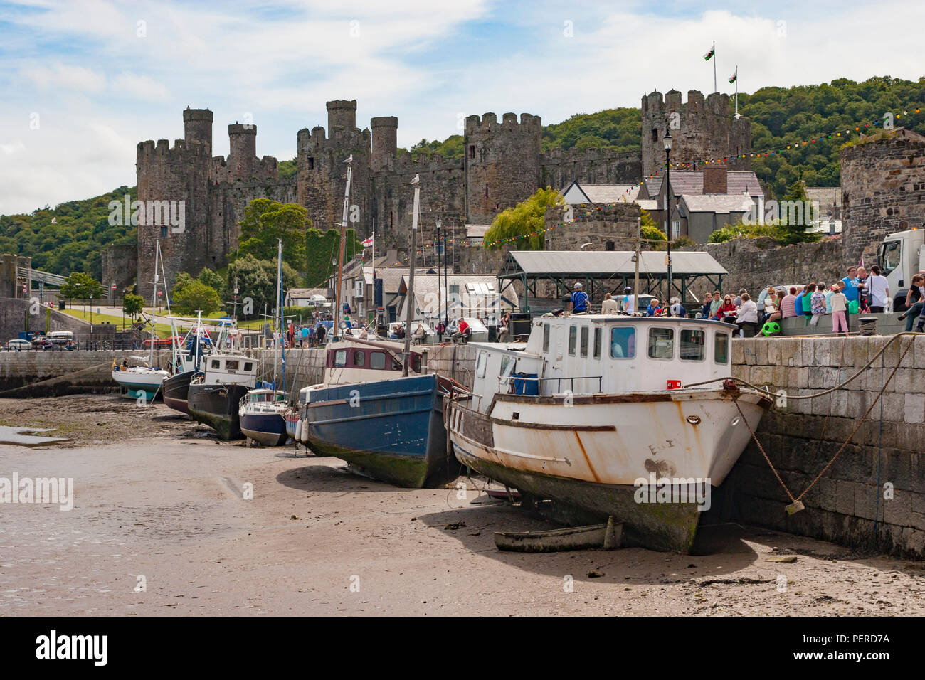 Boats at the Quayside in Conwy, North Wales Stock Photo - Alamy