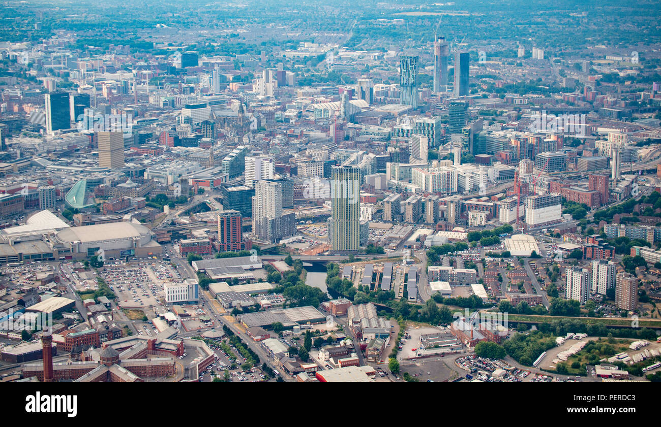 Manchester City Centre aerial photo Stock Photo - Alamy