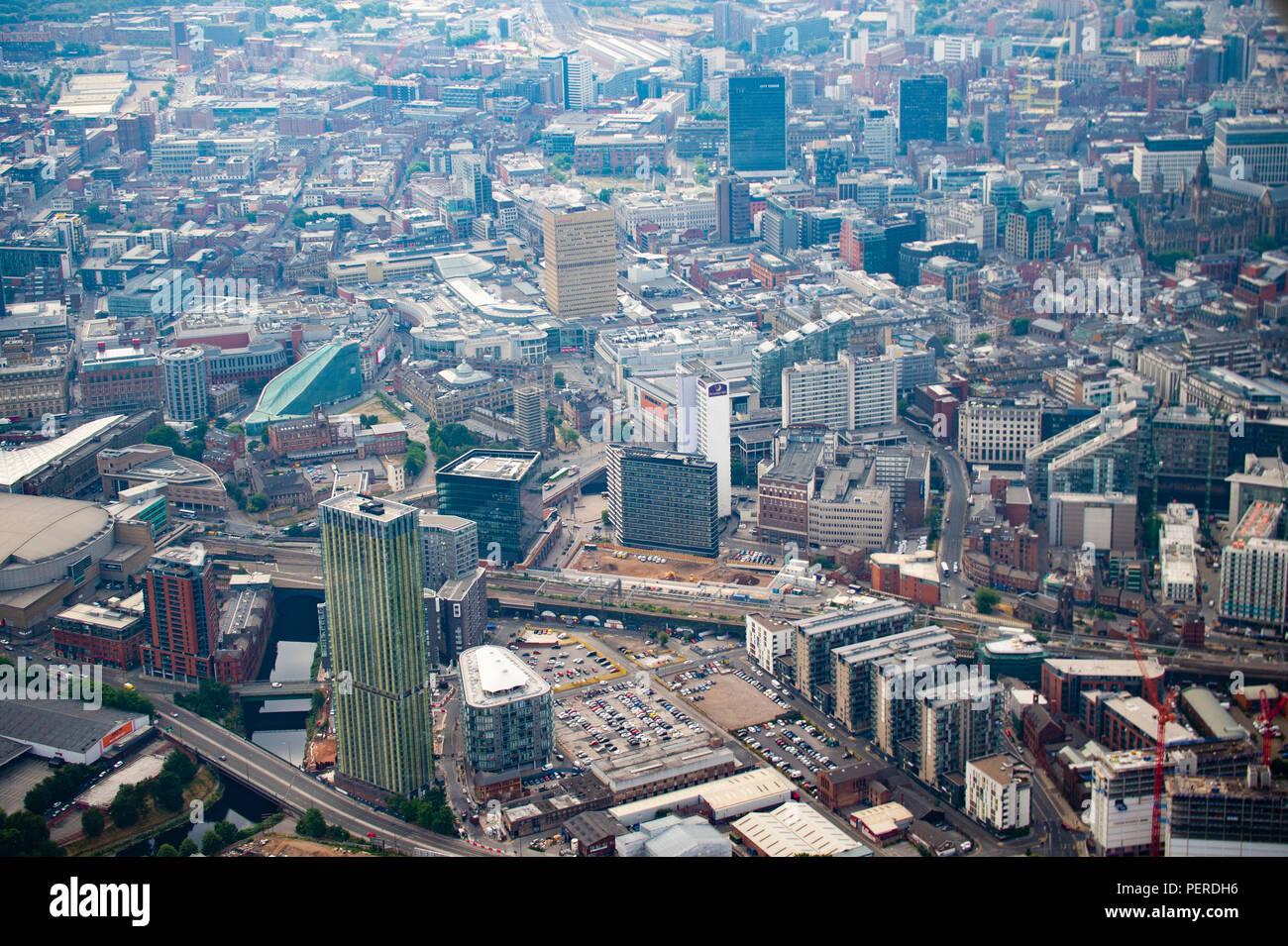 Manchester City Centre aerial photo Stock Photo - Alamy