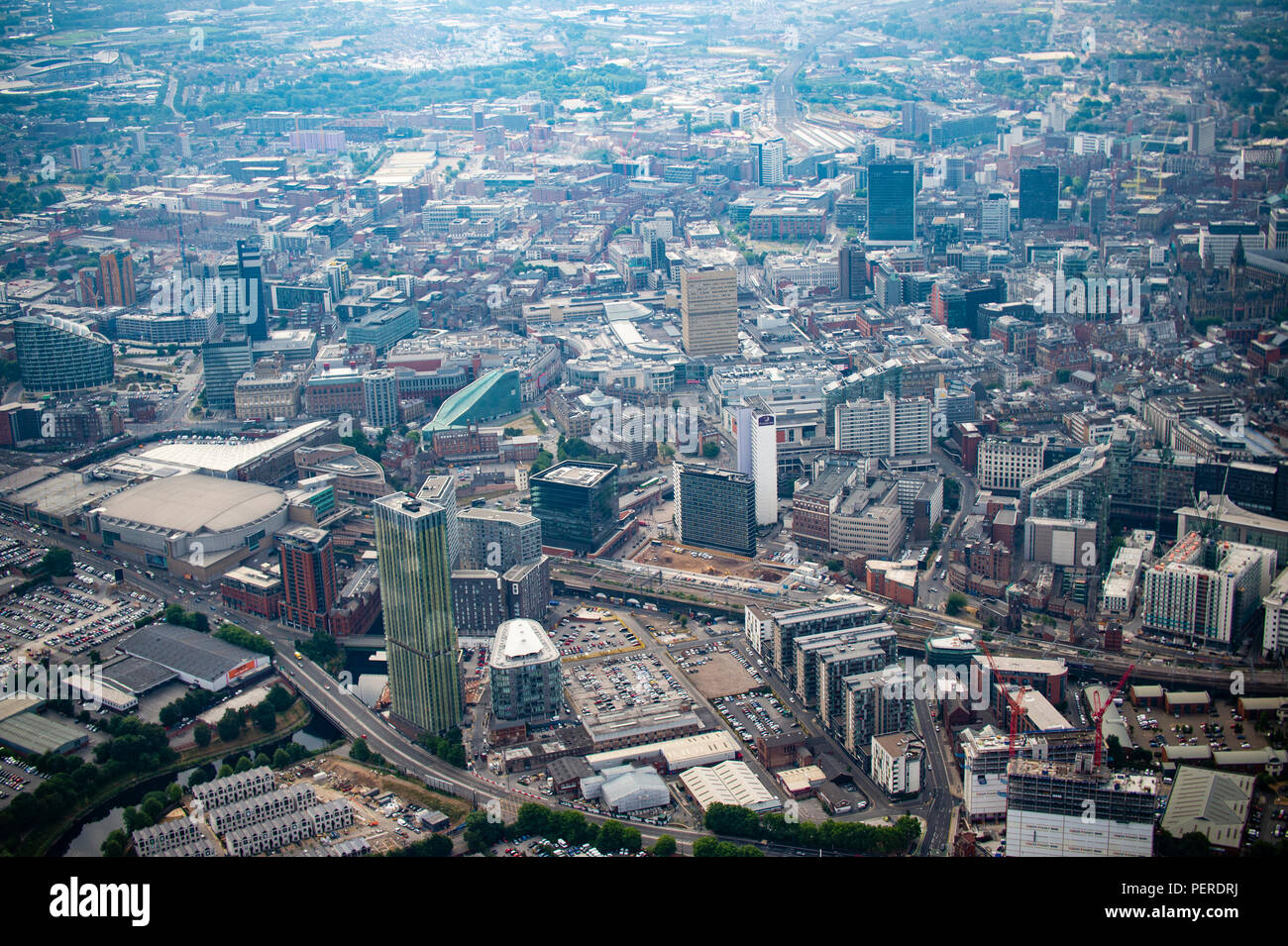 Manchester City Centre aerial photo Stock Photo - Alamy