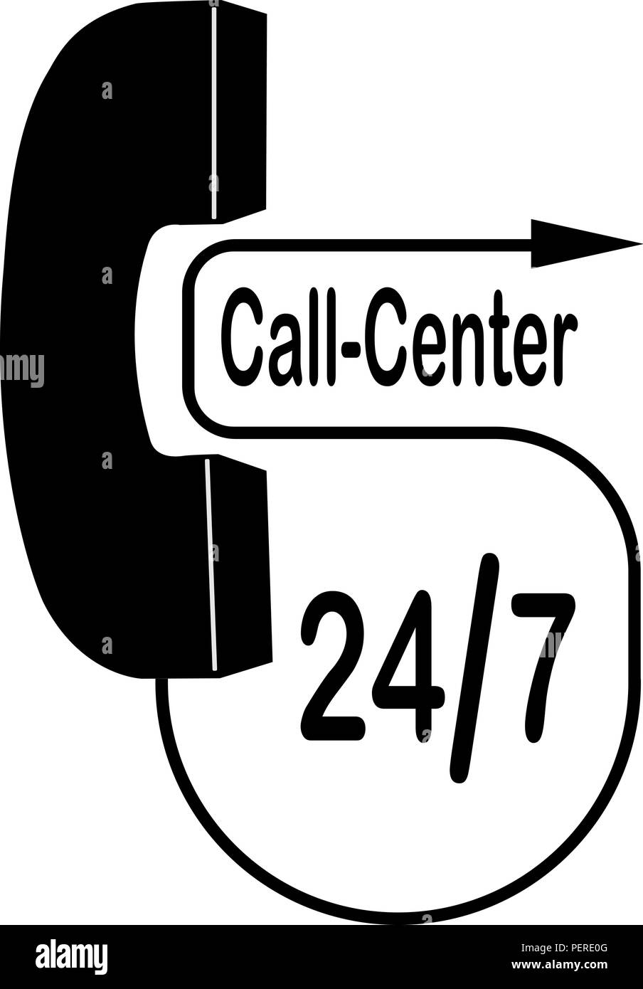 Vector icon with handset and call center time Stock Vector Image & Art ...