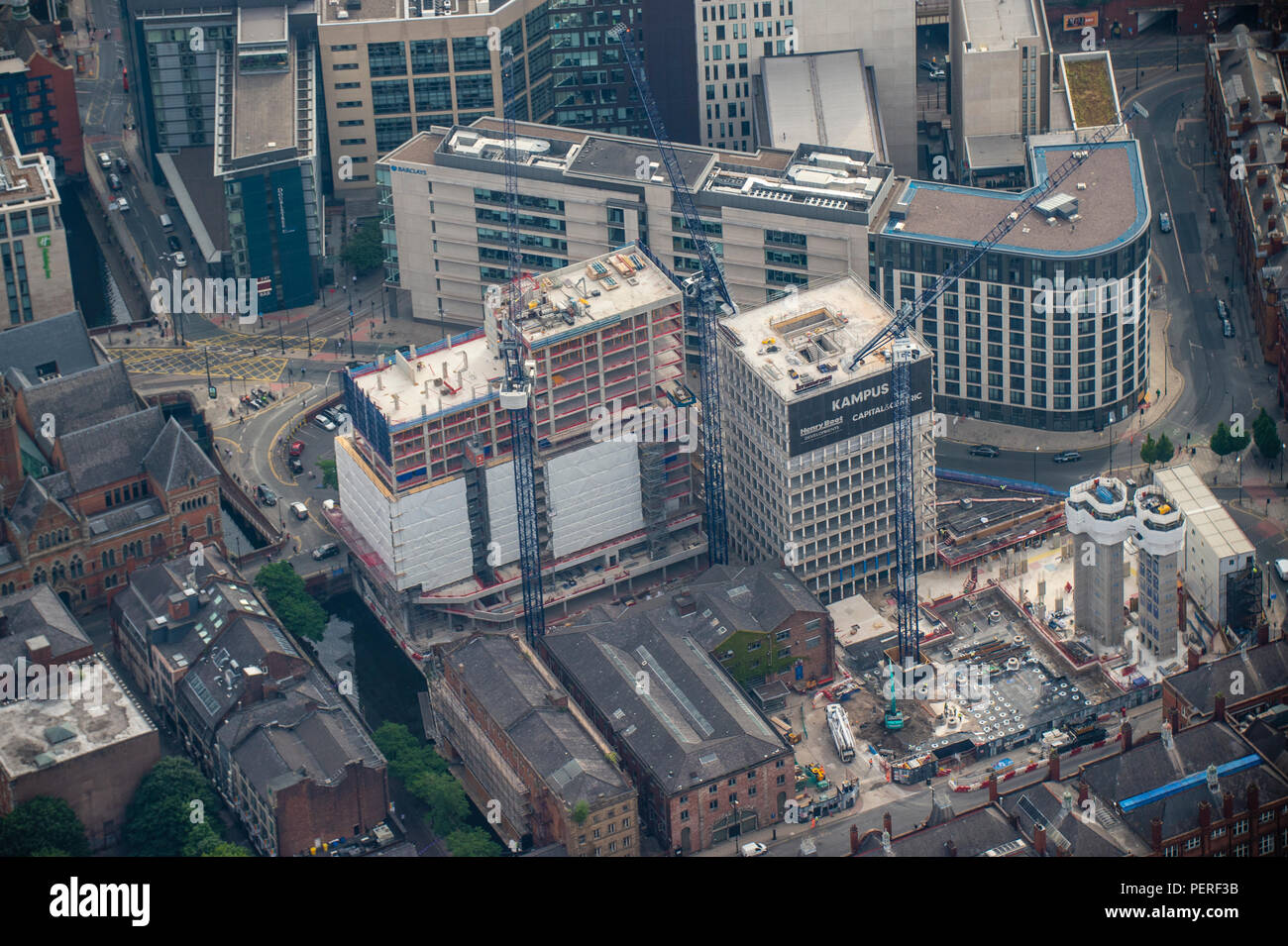 Manchester City Centre aerial photo Stock Photo - Alamy