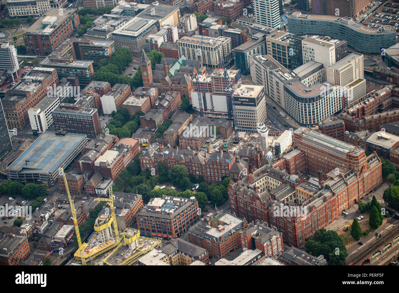 Manchester City Centre aerial photo Stock Photo - Alamy