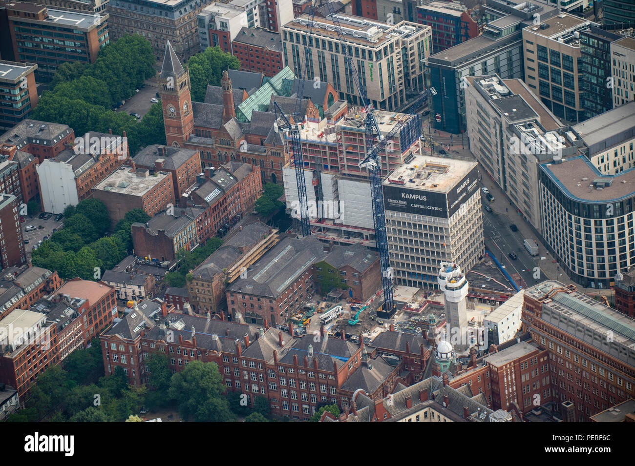 Manchester City Centre aerial photo Stock Photo - Alamy