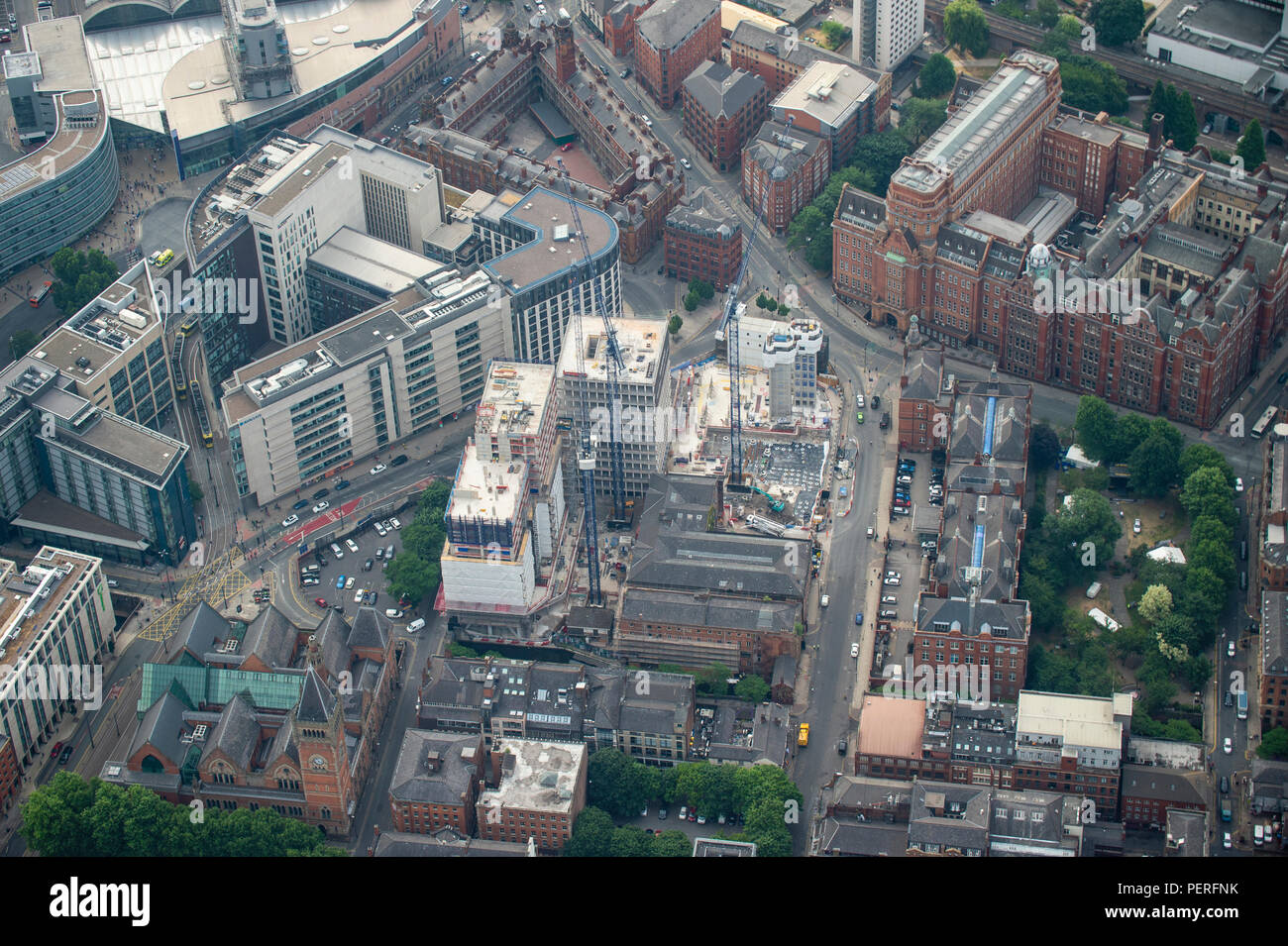 Manchester City Centre aerial photo Stock Photo - Alamy