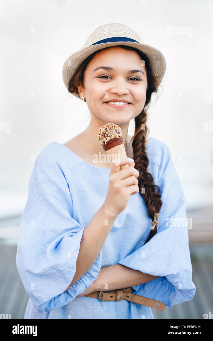 Portrait Of Beautiful Happy Smiling Laughing White Caucasian Brunette