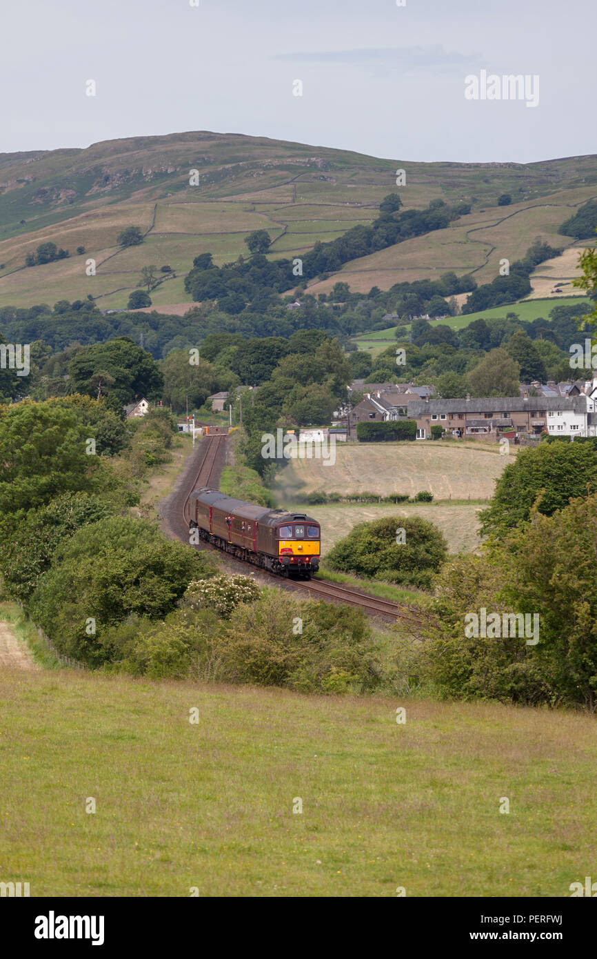 West Coast railways class 33 locomotive passing Burneside with a ...