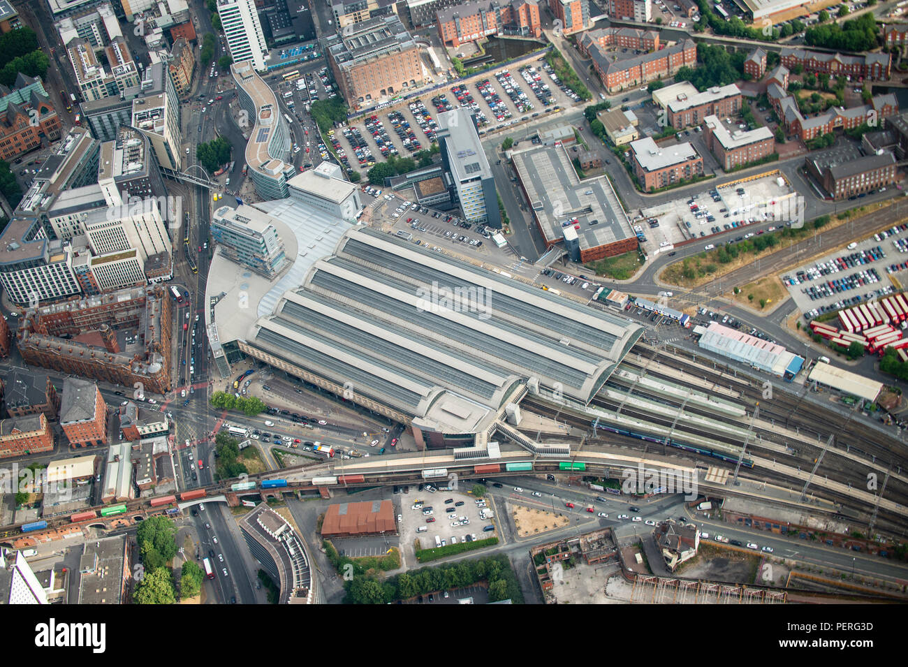 Manchester City Centre aerial photo Stock Photo - Alamy