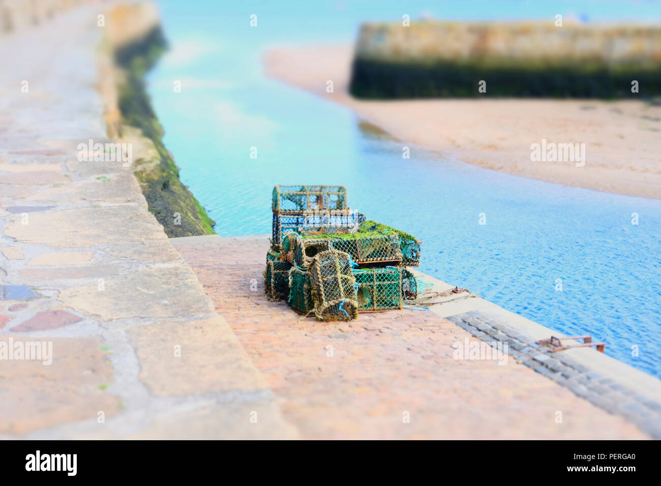 Lobster pots fish boxes hi-res stock photography and images - Alamy