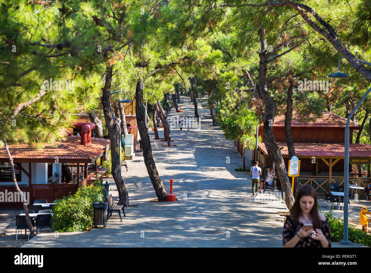 View from Balcova cable car mountain top, Turkish name is Teleferik,in ...
