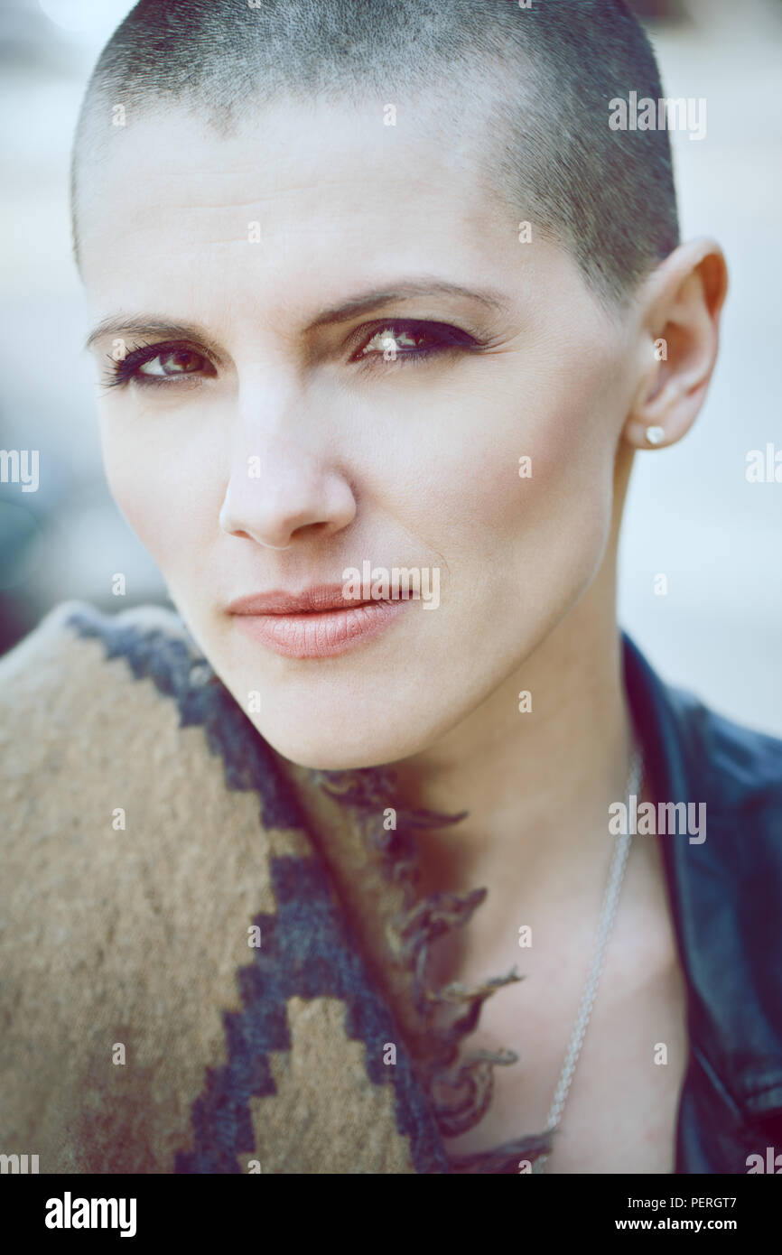 Upset woman blue scarf hi-res stock photography and images - Alamy