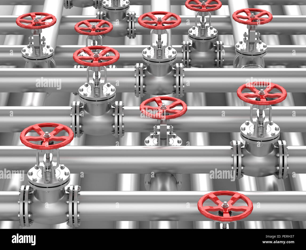 Industrial Pipeline and Valve , This is a 3d rendered computer ...
