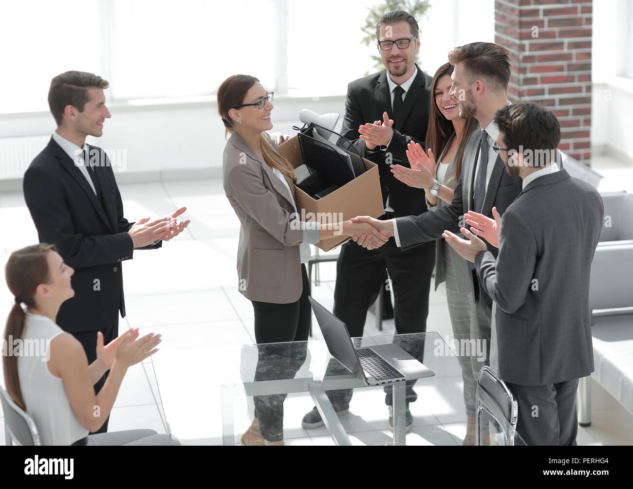 Business team welcomes new employee hi-res stock photography and images ...