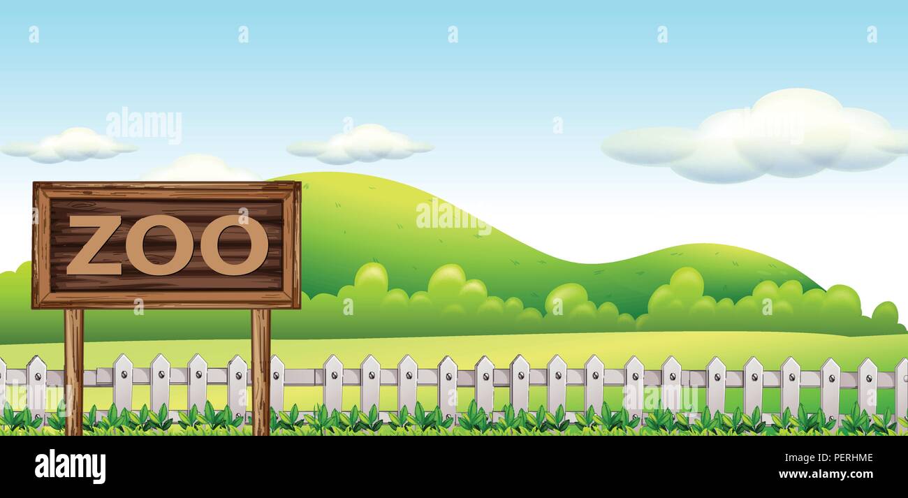 A zoo sign in nature illustration Stock Vector Image & Art - Alamy