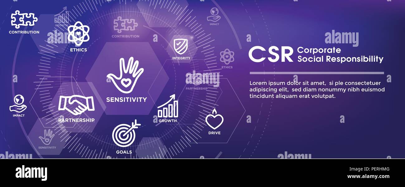 CSR-Social Responsibility Web Banner Icon Set & Web Header Banner w ...