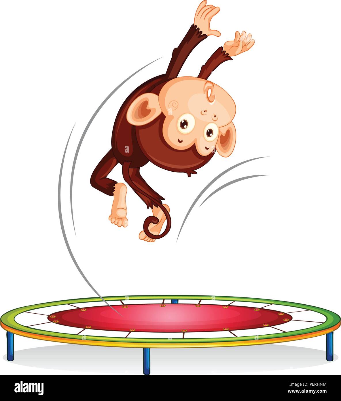 A monkey jumping on trampoline illustration Stock Vector Image & Art ...