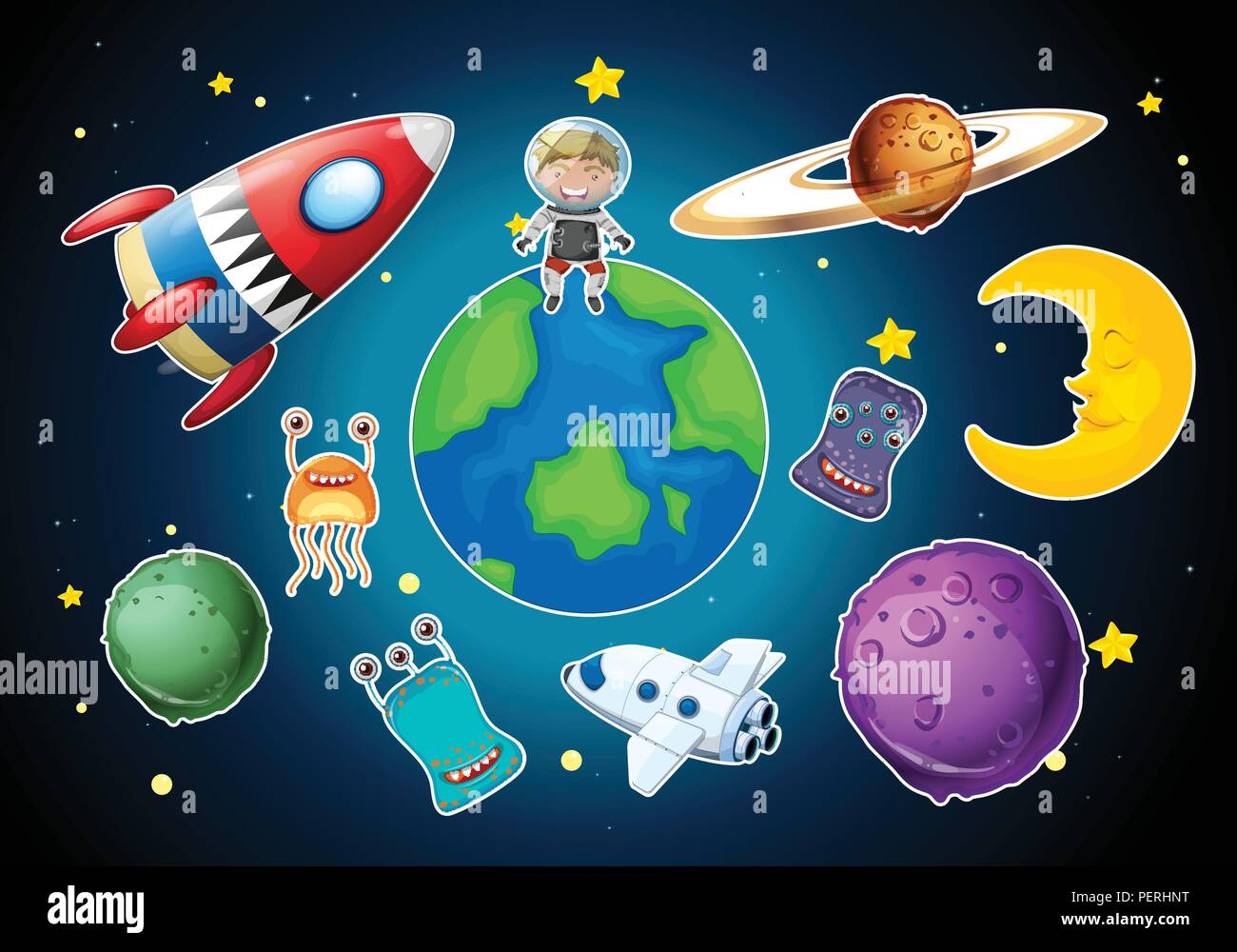 A set of space element illustration Stock Vector Image & Art - Alamy