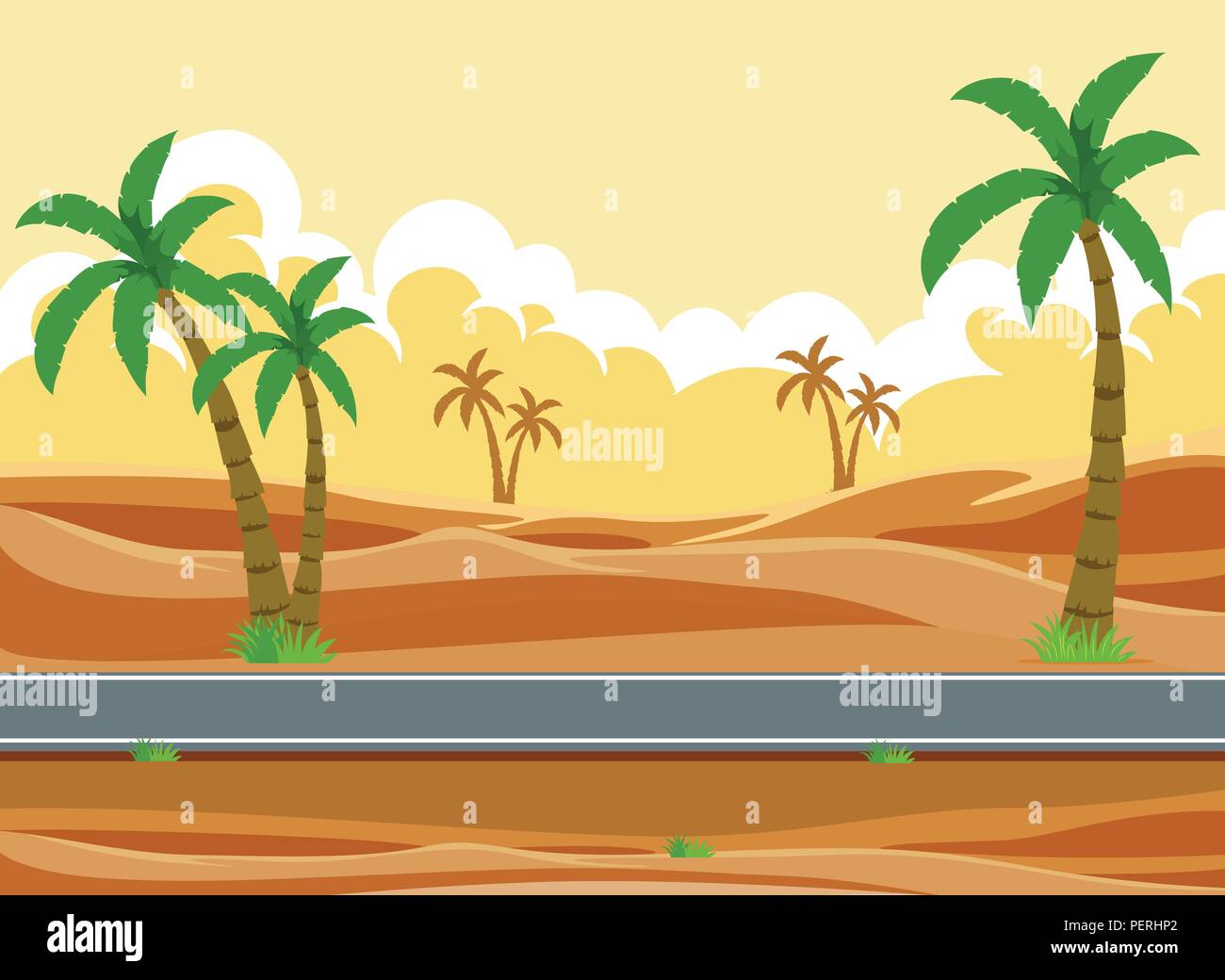 Cartoon desert highway hi-res stock photography and images - Alamy