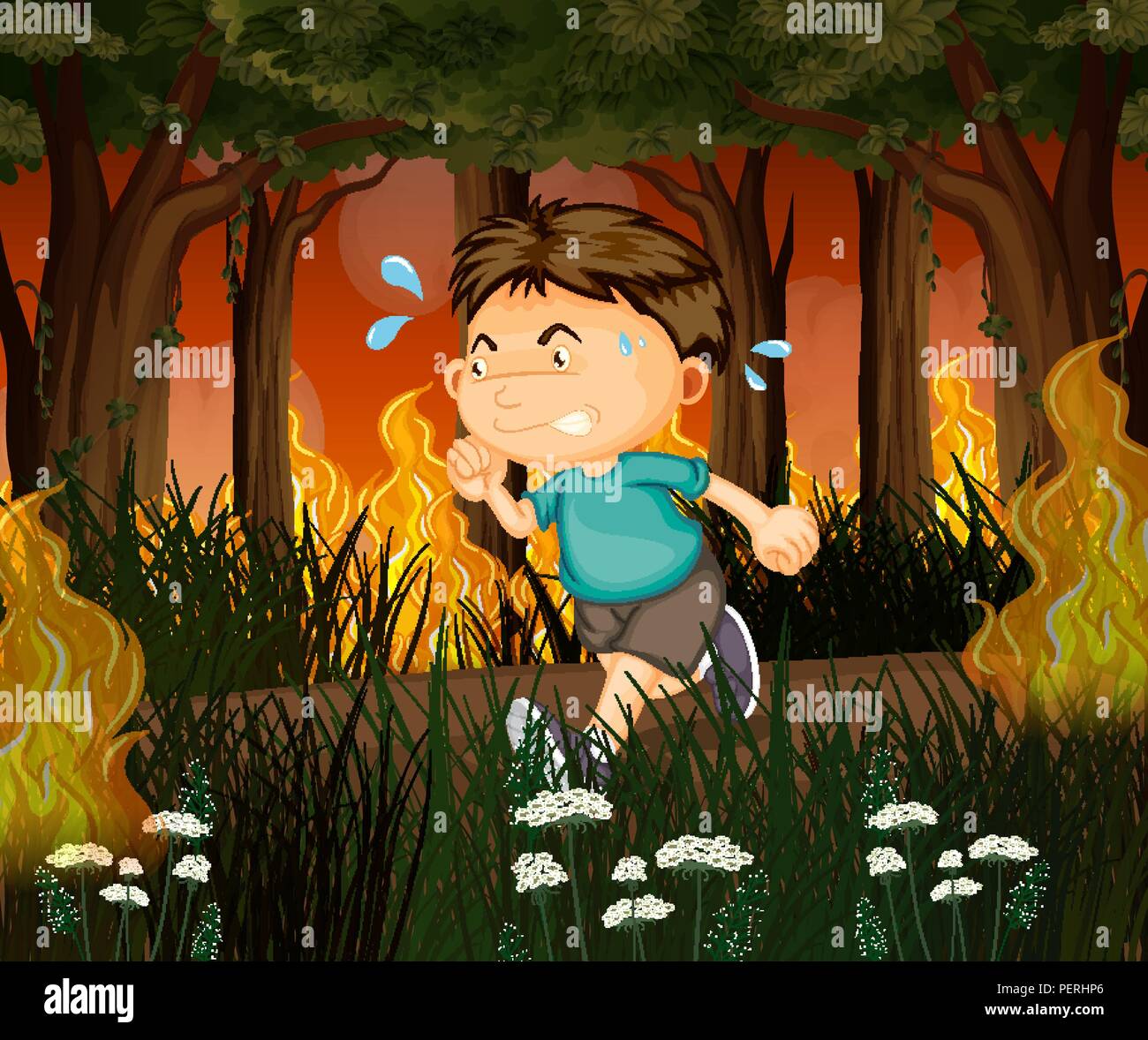 Run away from danger Stock Vector Images - Alamy