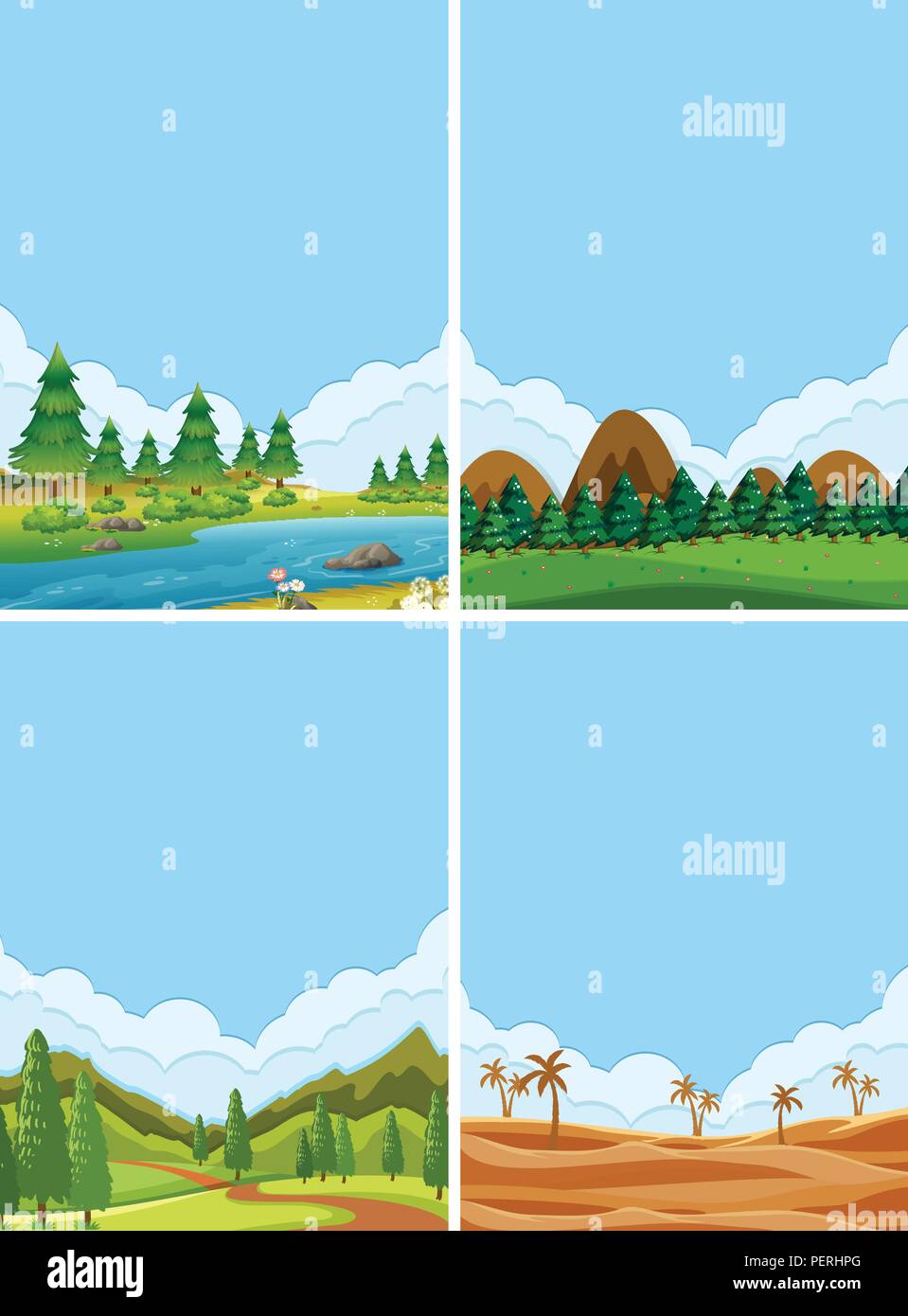 A set of beautiful landscape illustration Stock Vector Image & Art - Alamy