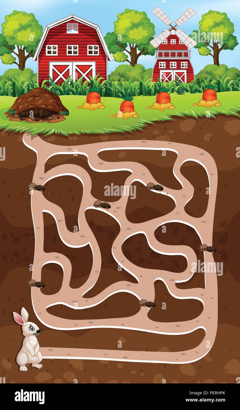 A rabbit maze game illustration Stock Vector Image & Art - Alamy