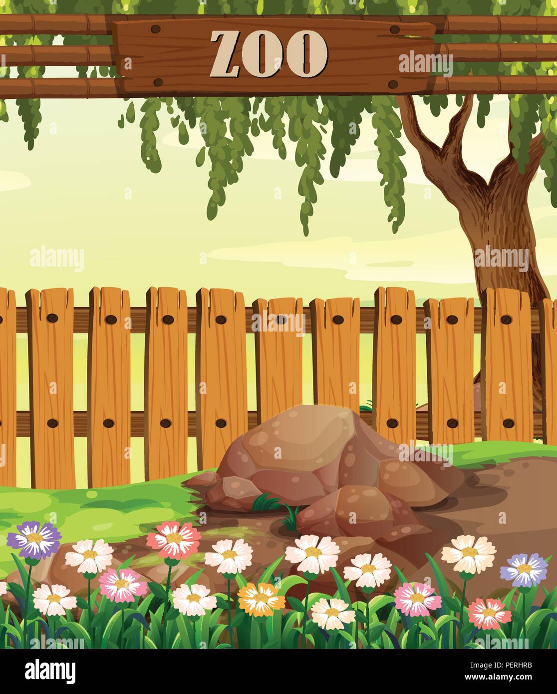 A nature zoo template illustration Stock Vector Image & Art - Alamy